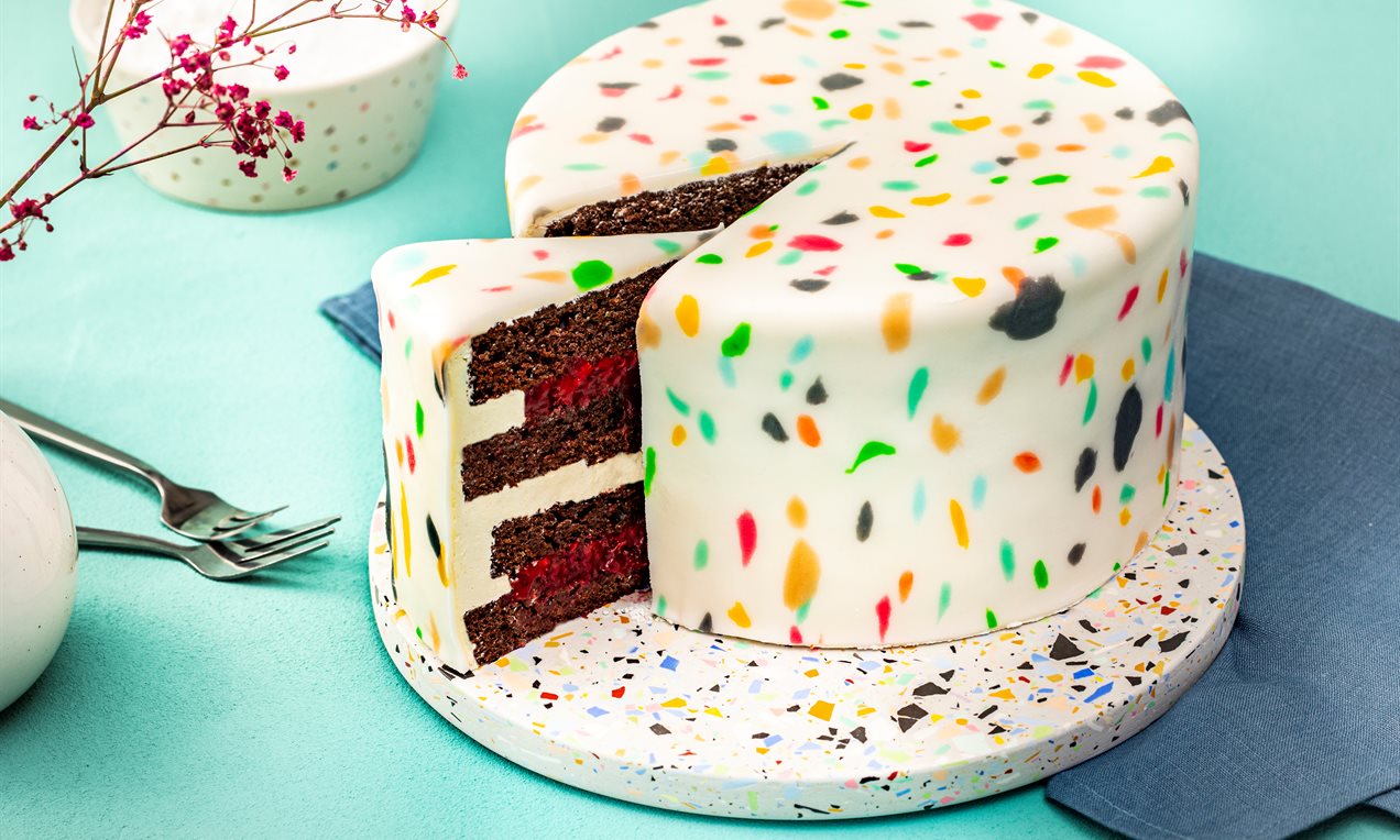 Vegaaninen Terrazzo-kakku Resepti | Dr. Oetker